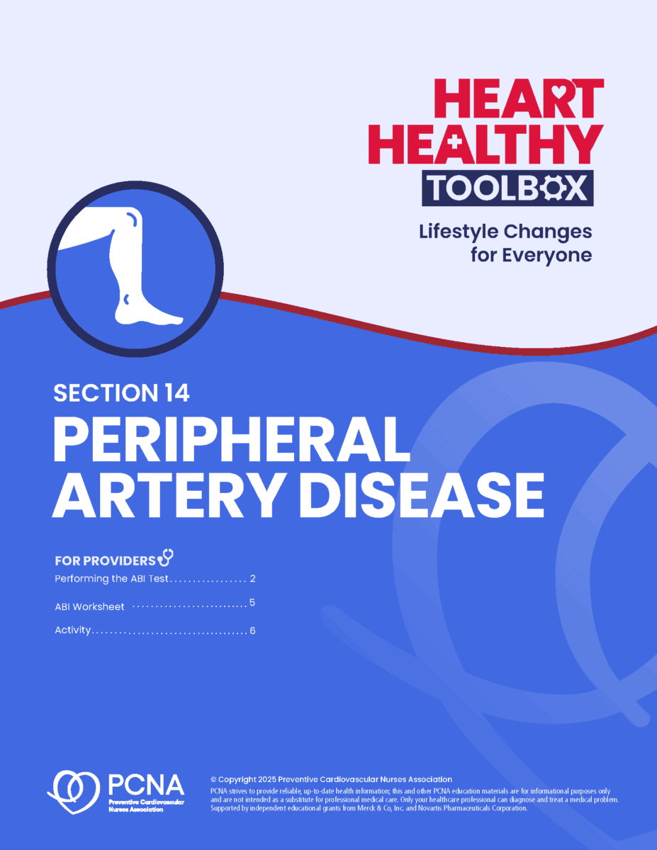 Peripheral Artery Disease – Heart Healthy Toolbox – PCNA